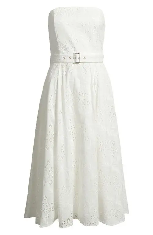 Sam Edelman Strapless Cotton Eyelet Dress
