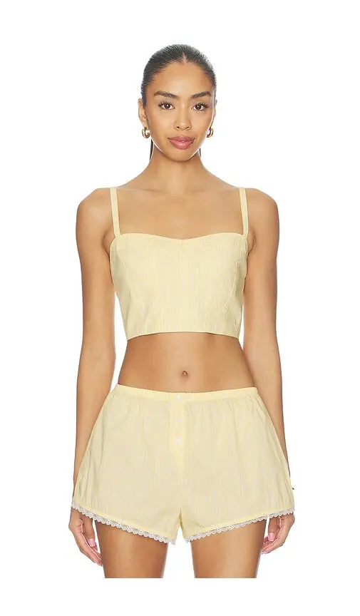 Good American Poplin Buster Cami Top - Lemon