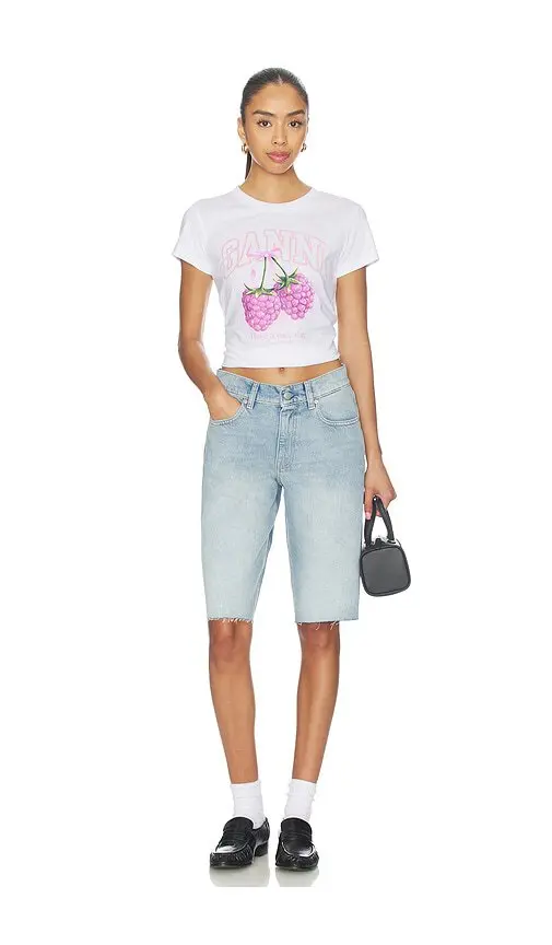 GANNI Baby Fit Raspberry T-shirt