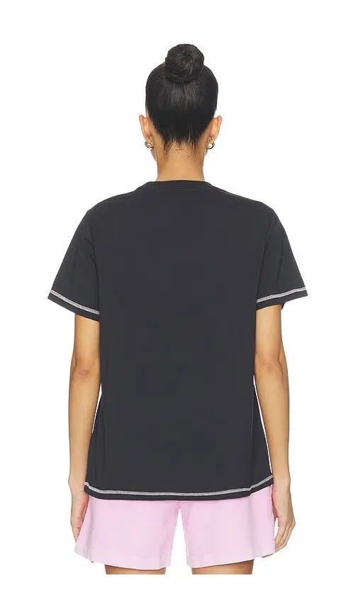 GANNI Basic Cotton Jersey Raspberry Print T-shirt - Black