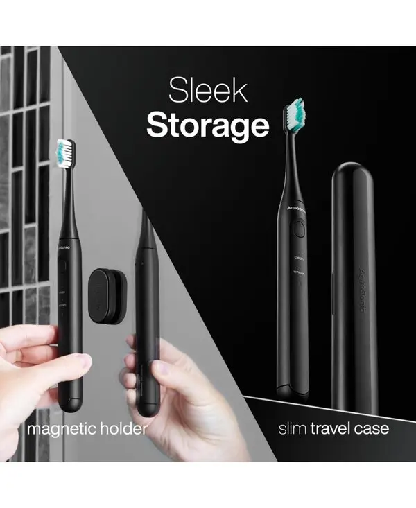 AQUASONIC Icon Rechargeable Electric Toothbrush - Black