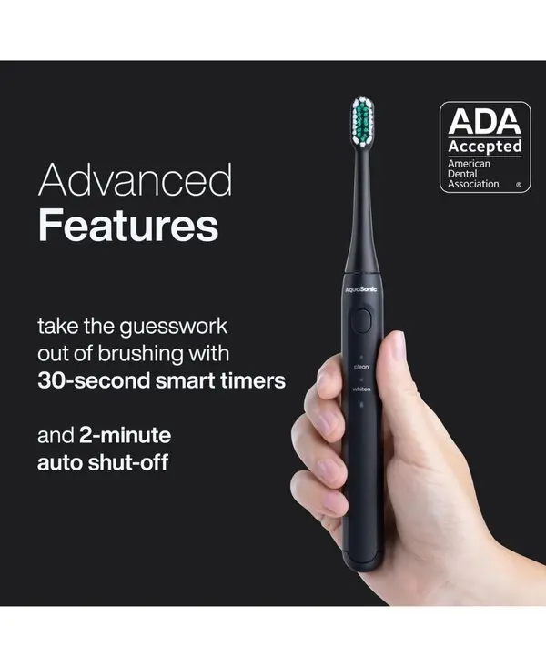 AQUASONIC Icon Rechargeable Electric Toothbrush - Black