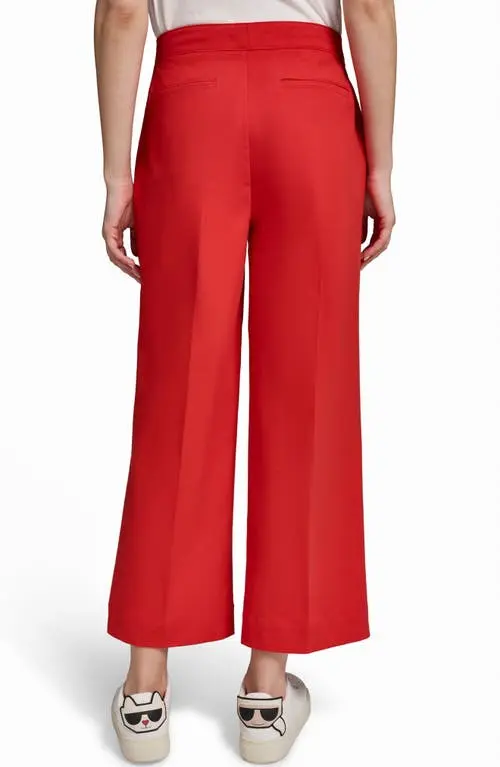 Karl Lagerfeld Paris Bow Pocket Crop Pants - Apple Red