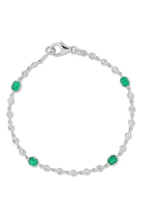 Bony Levy 18k Gold Emerald & Diamond Tennis Bracelet - 18kw