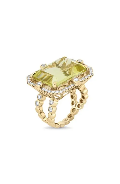 Bony Levy 18k Gold, Lemon Quartz, And Diamond Ring