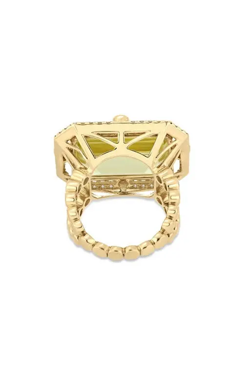 Bony Levy 18k Gold, Lemon Quartz, And Diamond Ring