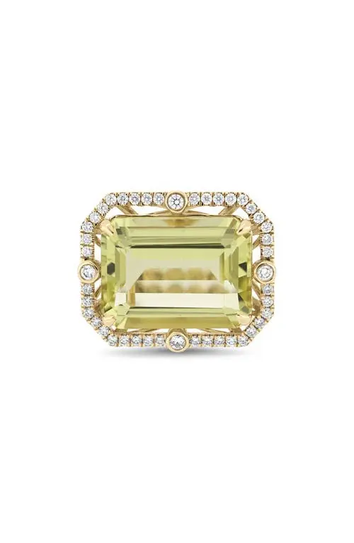 Bony Levy 18k Gold, Lemon Quartz, And Diamond Ring