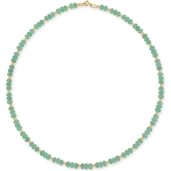 Bony Levy 14k Gold Iris Emerald Bead Statement Necklace - Green