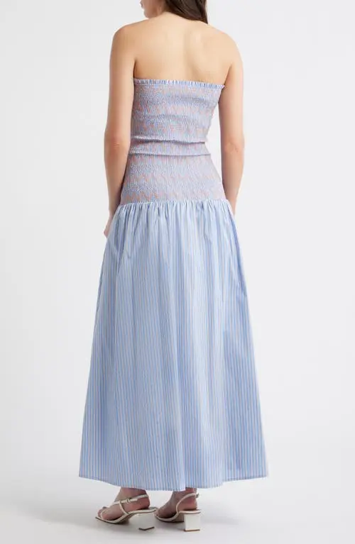 Line & Dot Eleni Smocked Strapless Maxi Dress