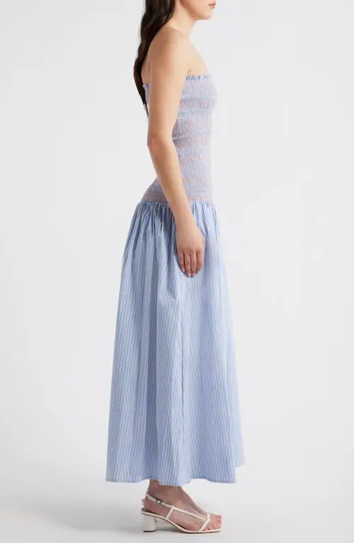 Line & Dot Eleni Smocked Strapless Maxi Dress