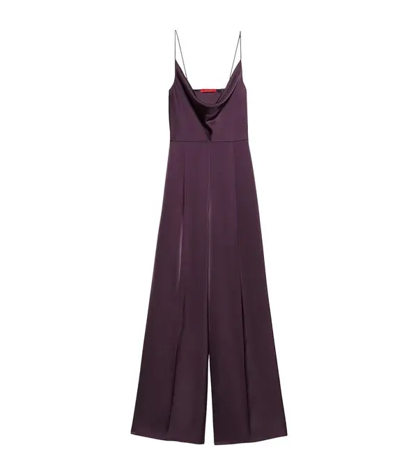 Max & Co. Satin Cowl-neck Jumpsuit - Brown
