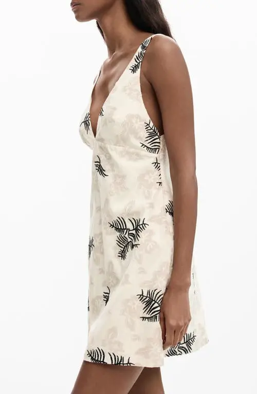 Desigual Floral Print Embroidered Minidress