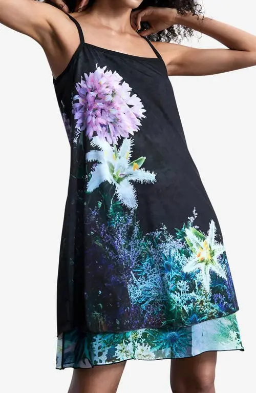 Desigual Floral Print Reversible Shift Dress
