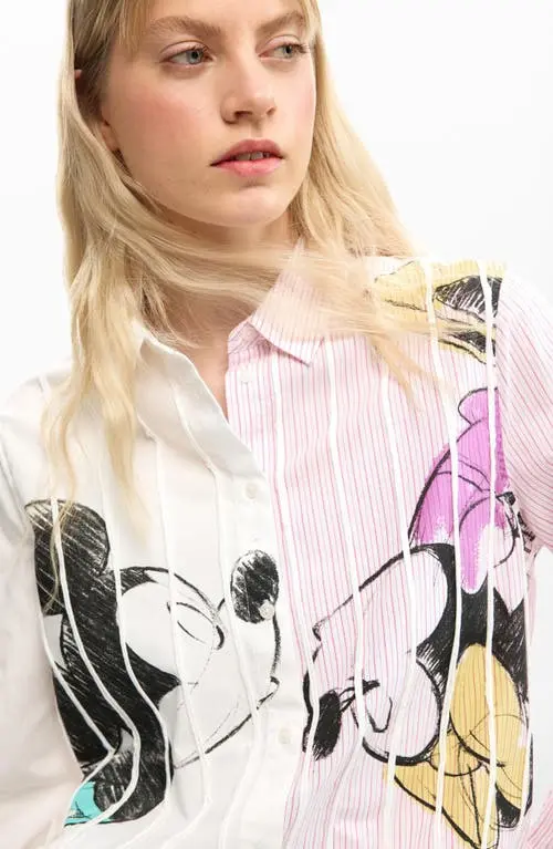 Desigual Mickey & Minnie Mouse Graphic Button-up Shirt