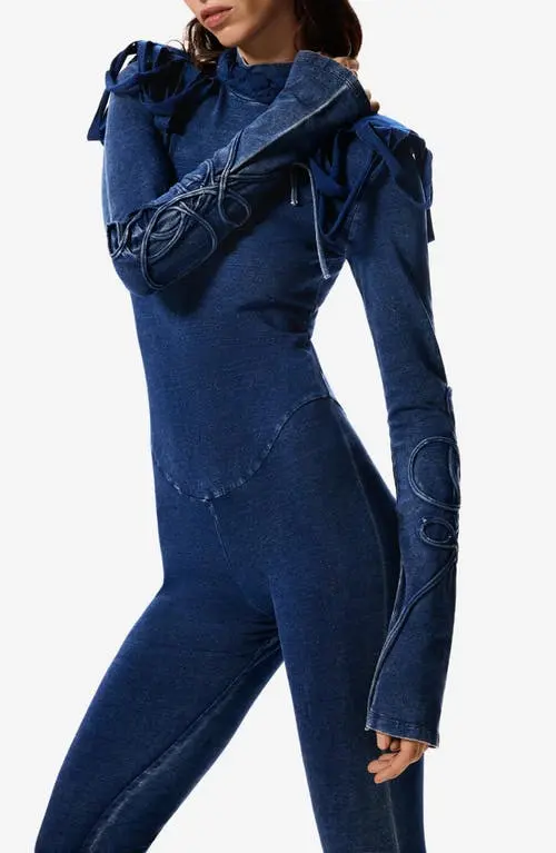 Desigual Texture Mock Neck Long Sleeve Jumpsuit