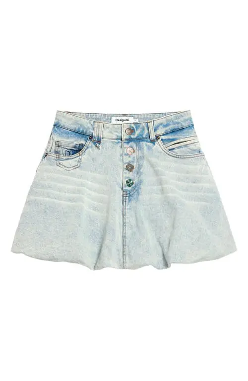 Desigual Bubble Hem Denim Miniskirt