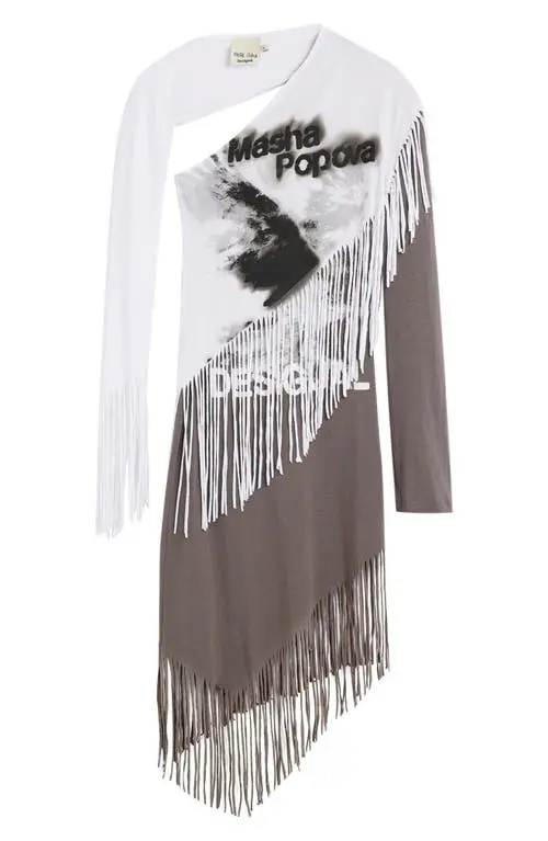 Desigual X Masha Popova Asymmetric Long Sleeve Dress
