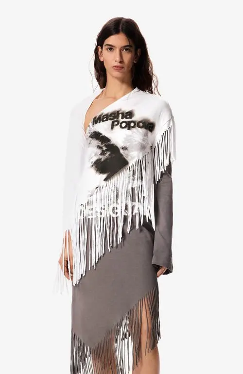 Desigual X Masha Popova Asymmetric Long Sleeve Dress