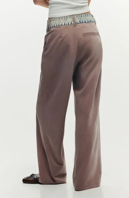 Desigual Mixed Media Pleated Trousers