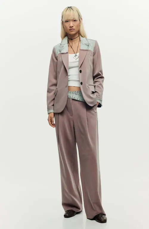 Desigual Mixed Media Pleated Trousers