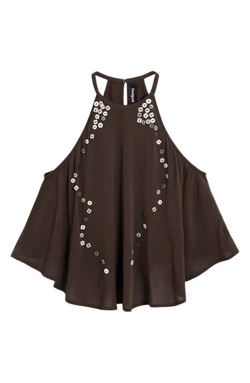 Desigual Button Trapeze Top