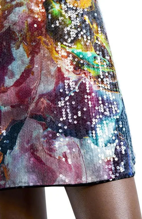 Desigual Floral Sequin Minidress