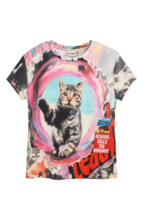 Desigual Printed Stretch Cotton T-shirt