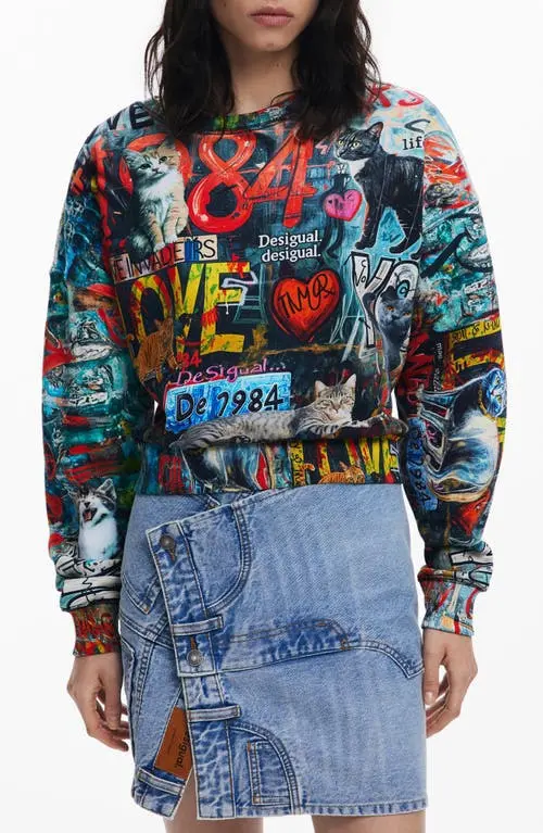 Desigual Graphic Cotton Sweatshirt