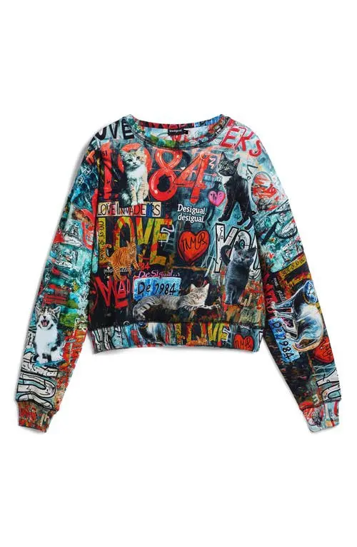 Desigual Graphic Cotton Sweatshirt