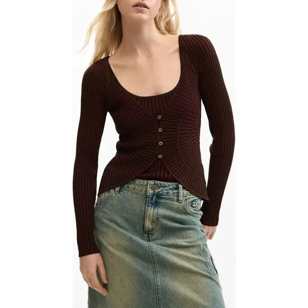 Desigual Rib Knit Cardigan