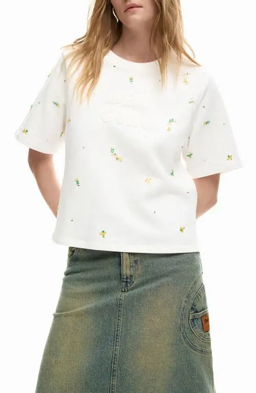 Desigual Logo Appliqué T-shirt - Off White