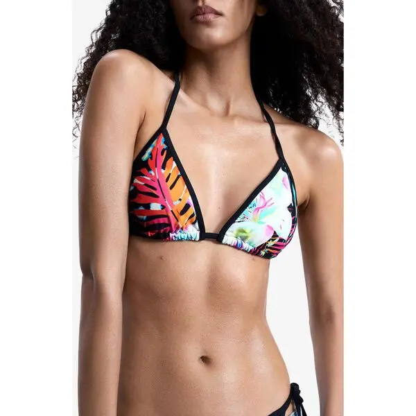 Desigual Daiquiri Triangle Bikini Top - Black