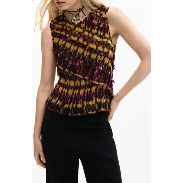 Desigual Ruffled Sleeveless Top