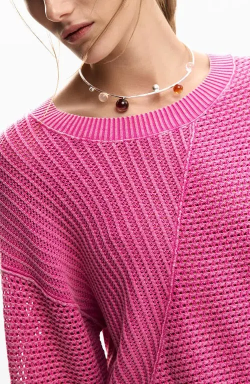 Desigual Relaxed Fit Stitched Sweater