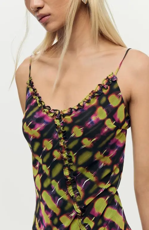 Desigual Abstract Print Chiffon Slipdress