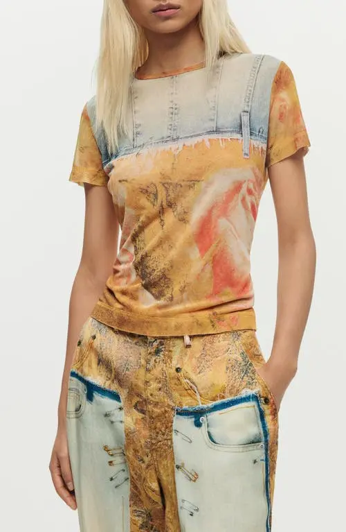 Desigual Patchwork Pattern T-shirt