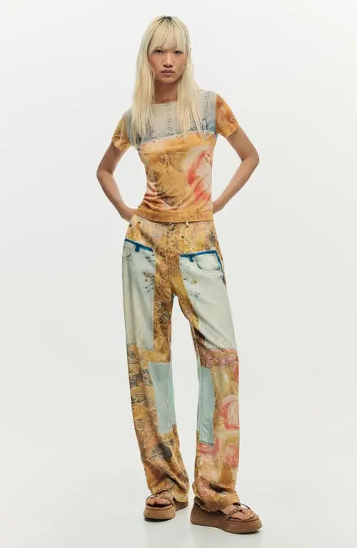 Desigual Patchwork Pattern T-shirt