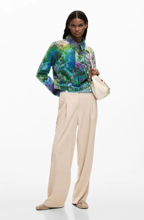 Desigual Floral Print Trucker Jacket
