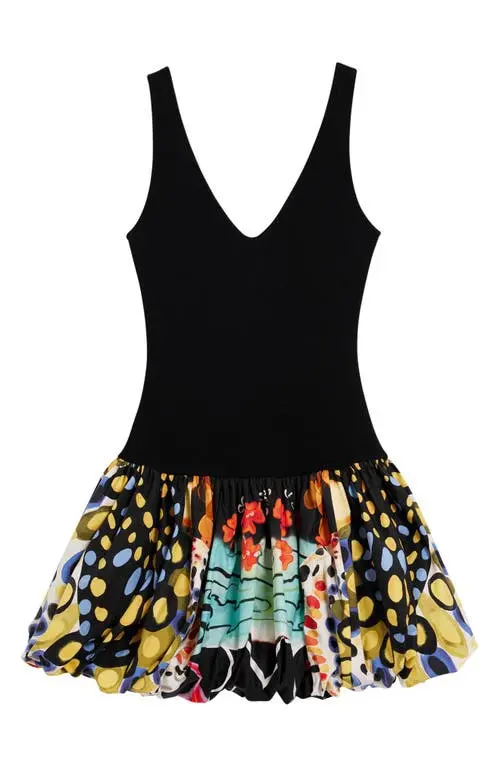 Desigual Lacroix Print Mixed Media Mini Dress
