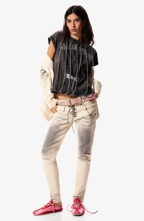 Desigual Slit Overlay T-shirt - Black