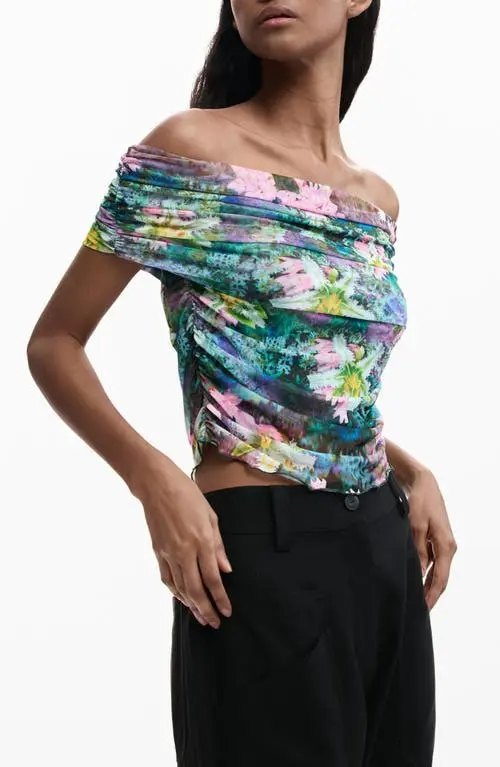 Desigual Off-the-shoulder Mesh Top