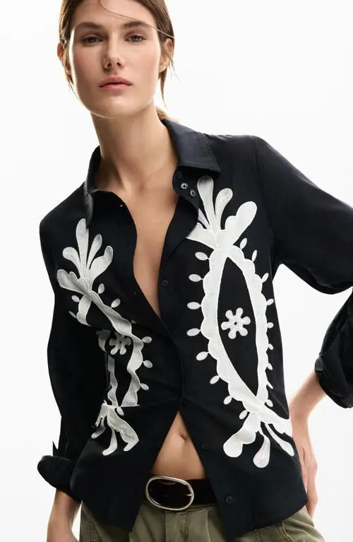 Desigual Appliqué Button-up Shirt