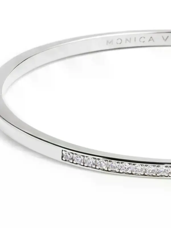 Monica Vinader Essential Diamond Bangle - Silver
