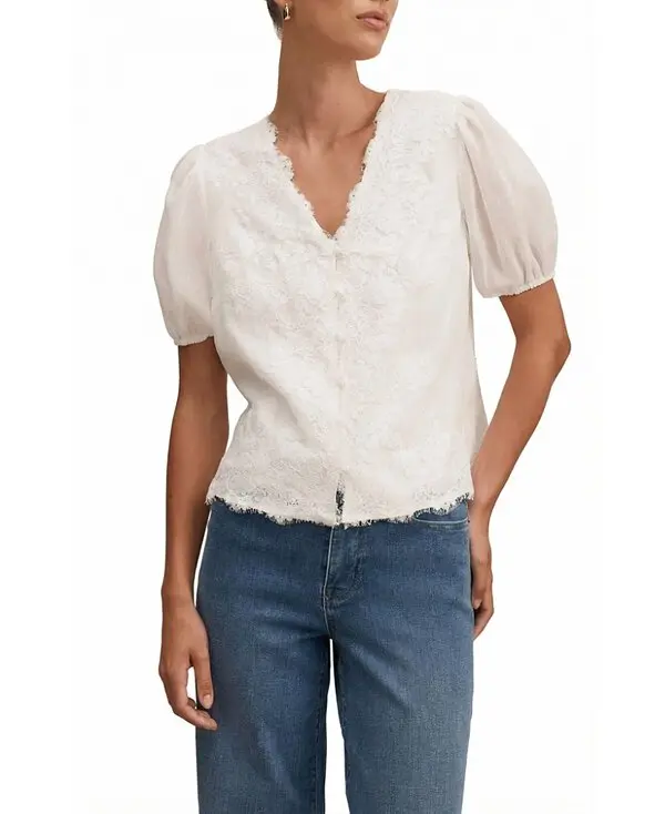 EVER NEW Sable Lace Scallop Blouse