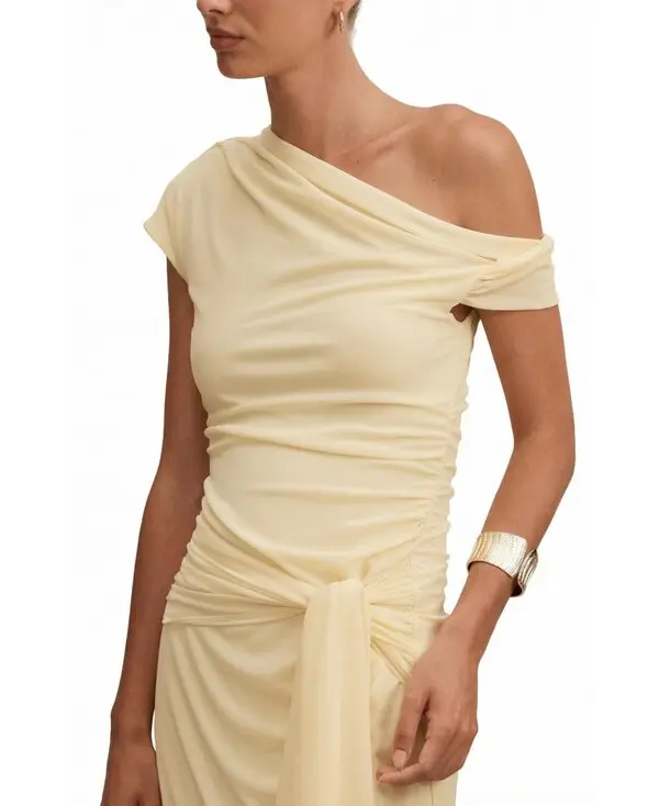 EVER NEW Piper Draped Tie Mesh Midi Dress