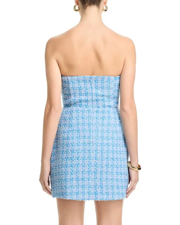 Aqua Tweed Midi Dress - Blue Multi