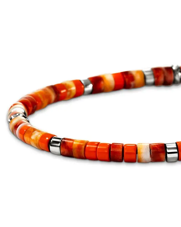 John Hardy Sterling Bracelet With Spiny Oyster Shell And Enamel Beads - Silver