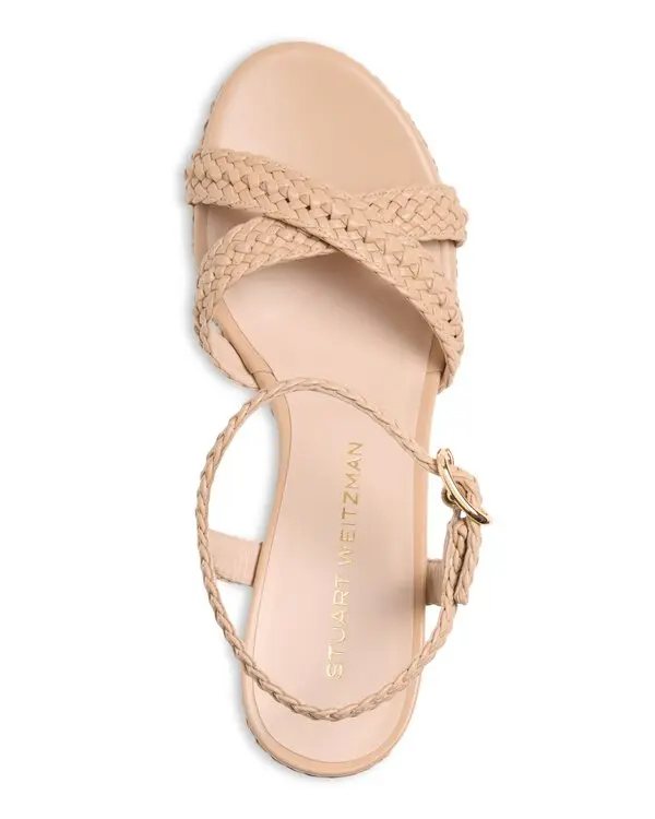 STUART WEITZMAN Dayna Woven 80 Platform Sandals - Adobe