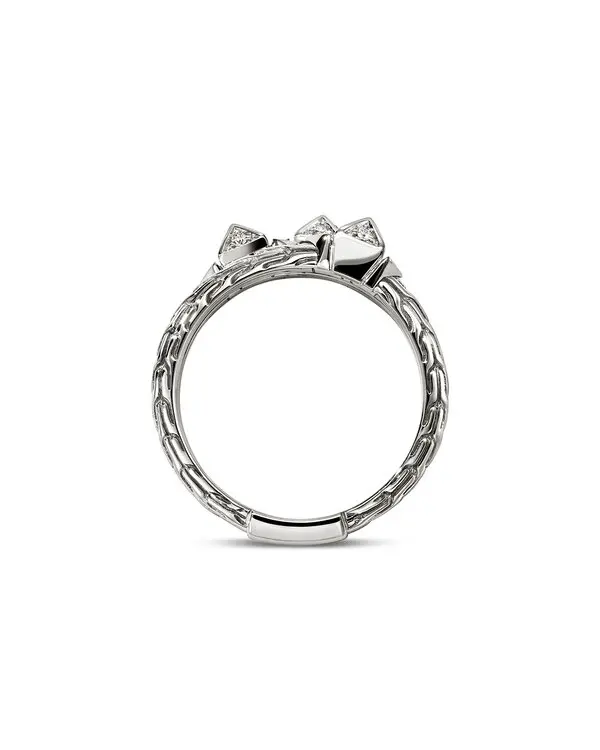 John Hardy Sterling Icon Diamond Pyramid Stack Ring