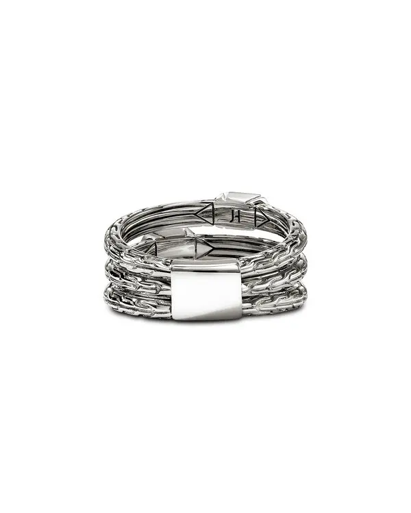 John Hardy Sterling Icon Diamond Pyramid Stack Ring
